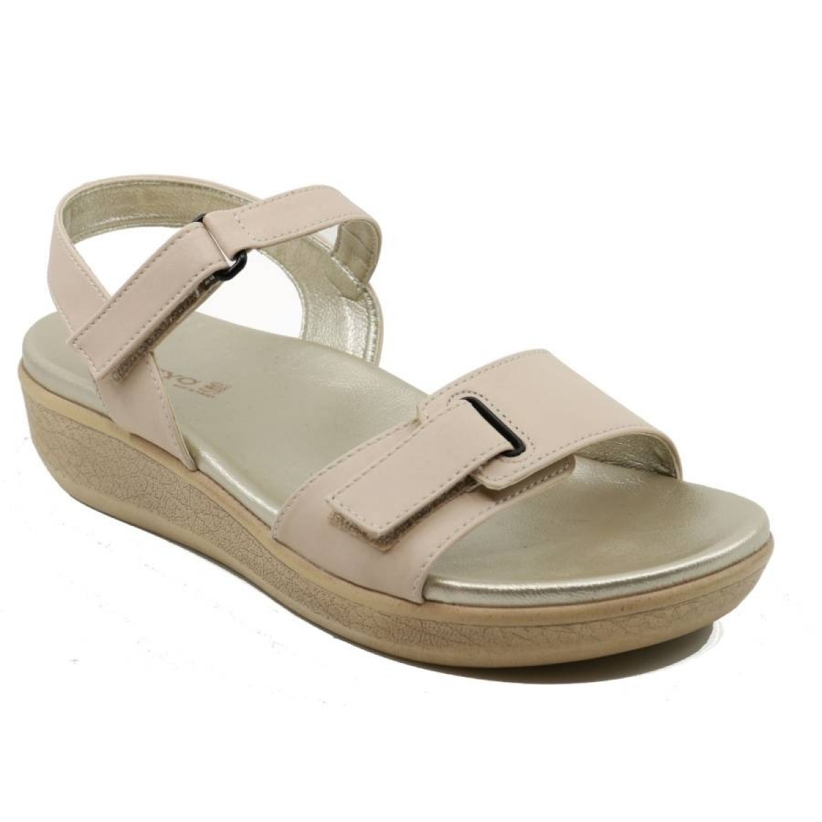 Flo - 9905-7 3 Renk Dolgu Topuk Kadın Sandalet Bej