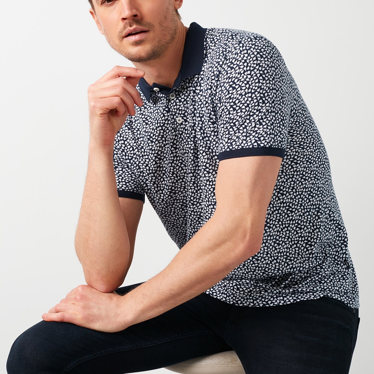 Buratti Erkek Polo 5968004 BEYAZ-LACİVERT 200453012 | Flo