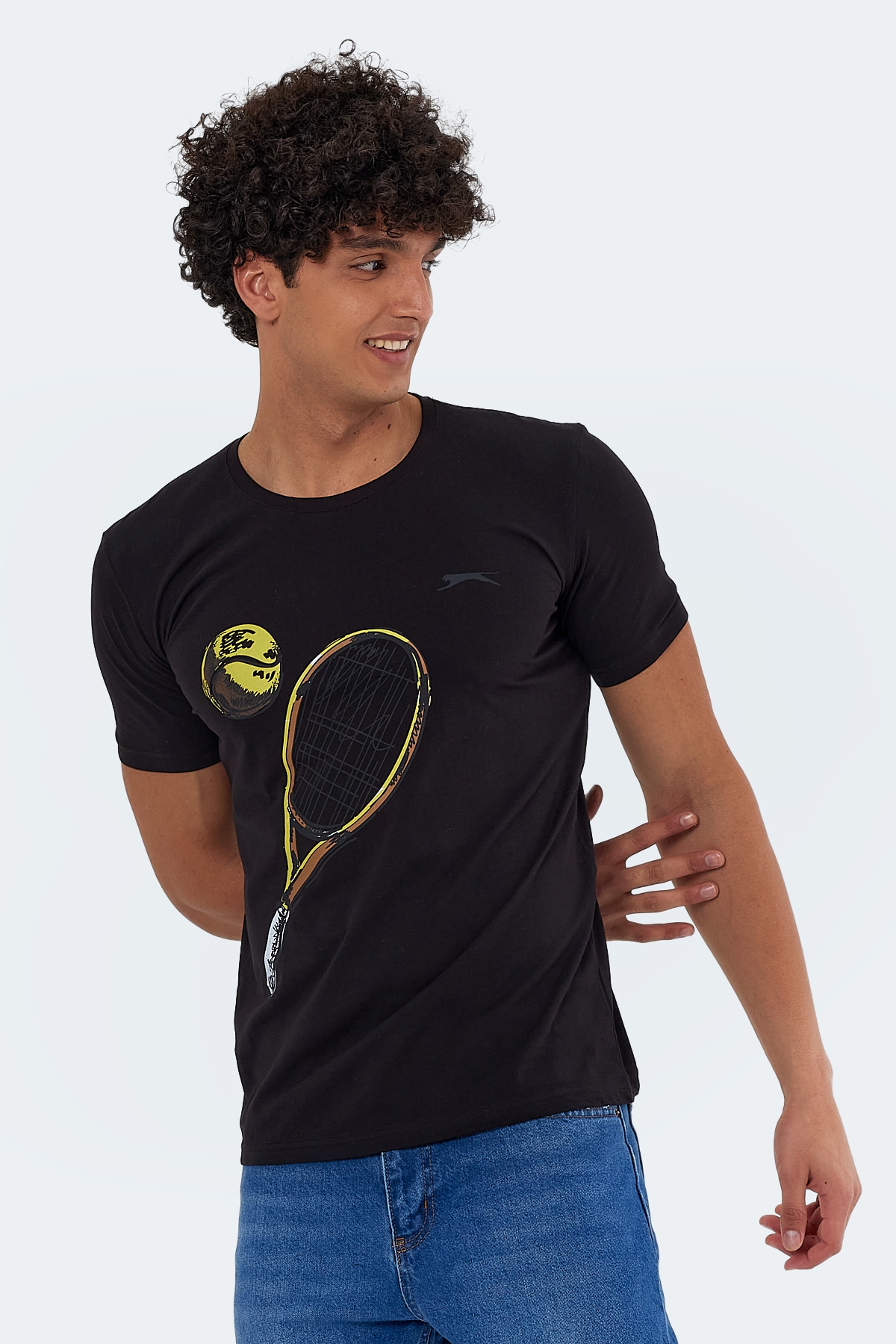 Slazenger KATONS Erkek T-Shirt Siyah 200901767 | Flo