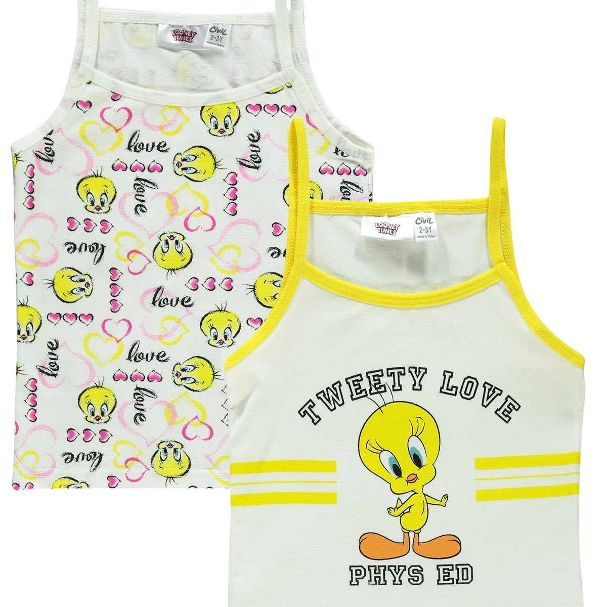 Tweety Kız Çocuk 2'li Atlet Set 2-10 Yaş Ekru 200942995 | Flo