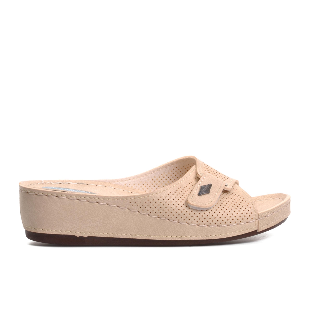 21-224 Bej Jel Tabanlı Dolgu Topuklu Kadın Terlik Fiyatları | Flo