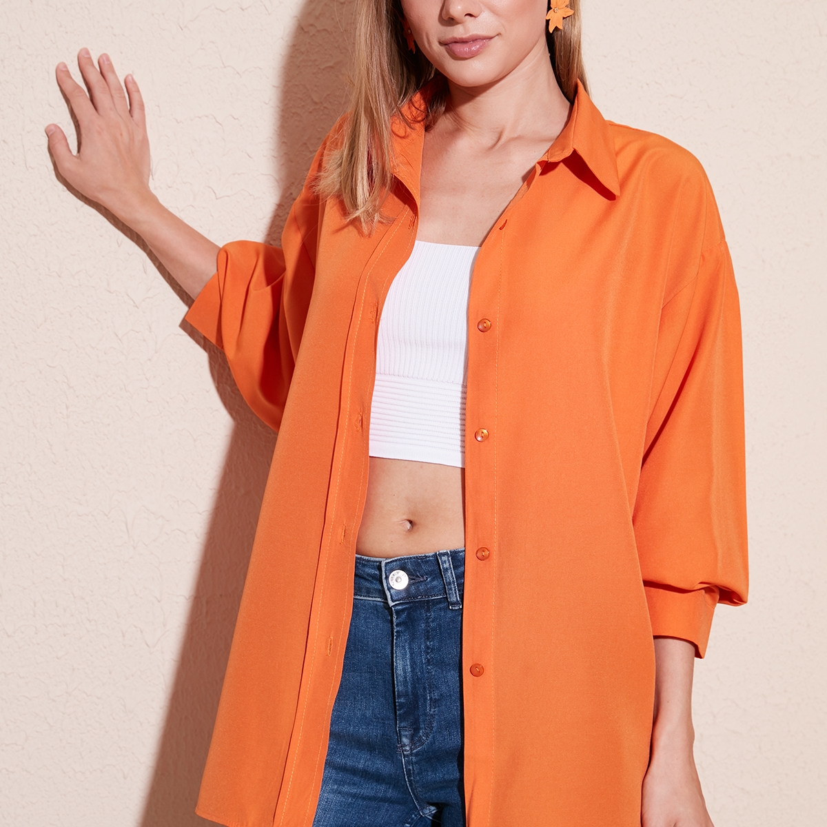 Bayan Gömlek 6234760 ORANJ Fiyatları | Flo