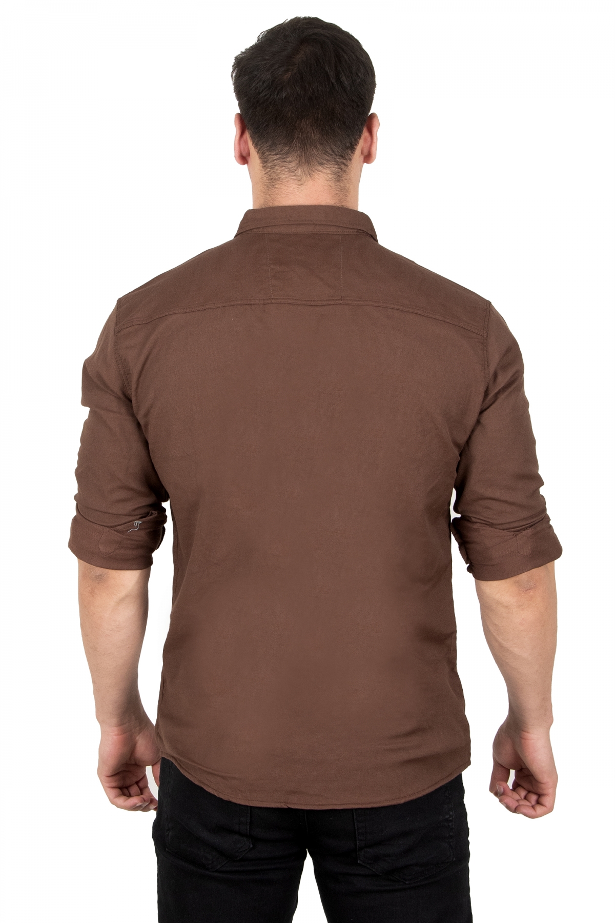 DeepSEA Erkek Kahve Çıt Çıt Düğmeli Cep Çift Kapaklı Kot Gömlek 2300410 ...