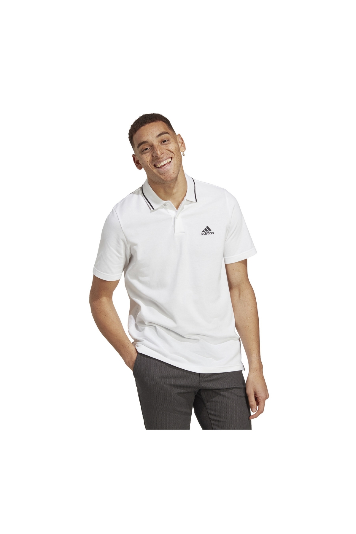 Essentials Piqué Erkek Beyaz Polo Tişört (IC9315) Fiyatları | Flo