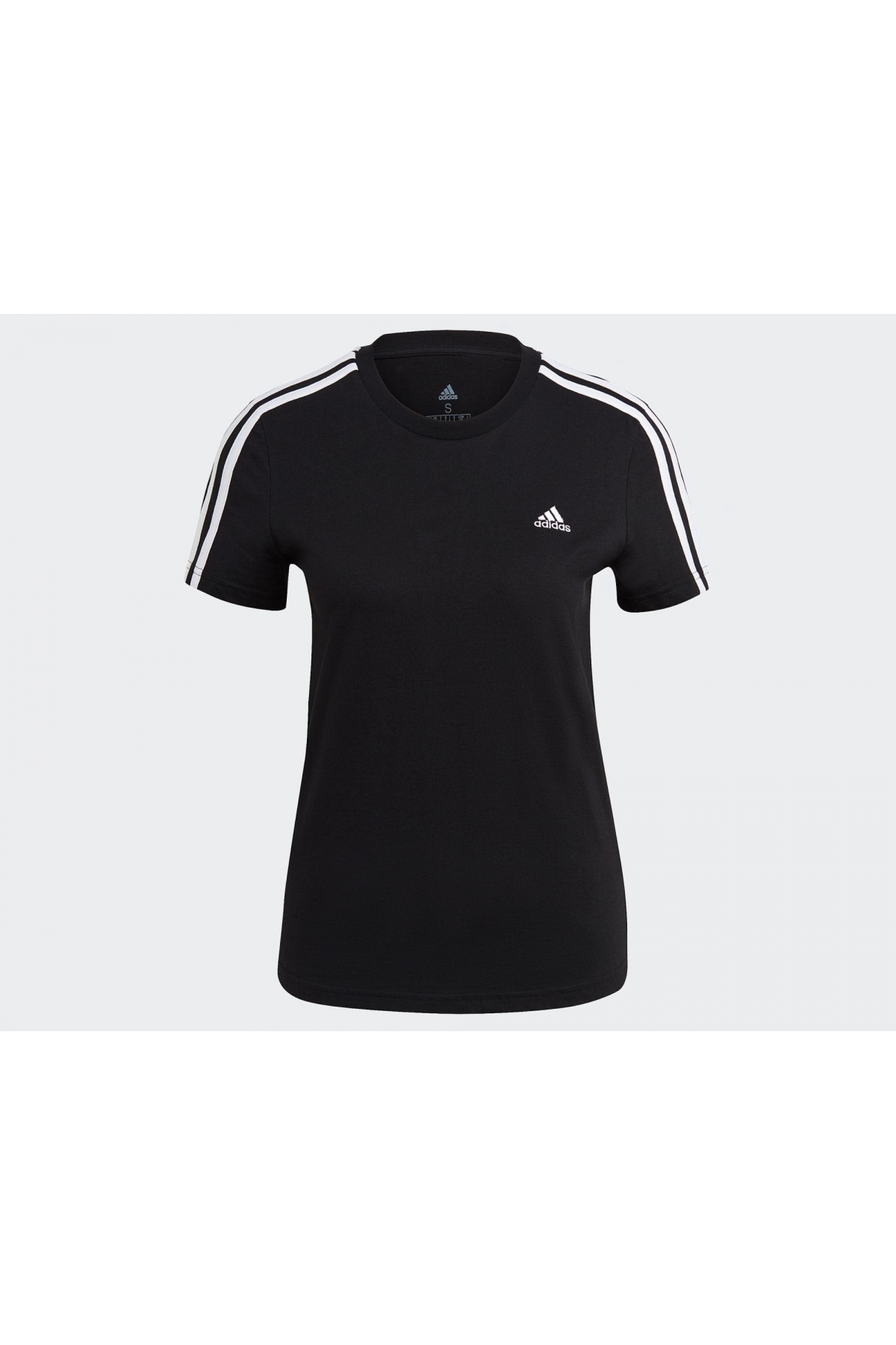 Loungewear Essentials Slim 3-Stripes Kadın Siyah Tişört (GL0784 ...