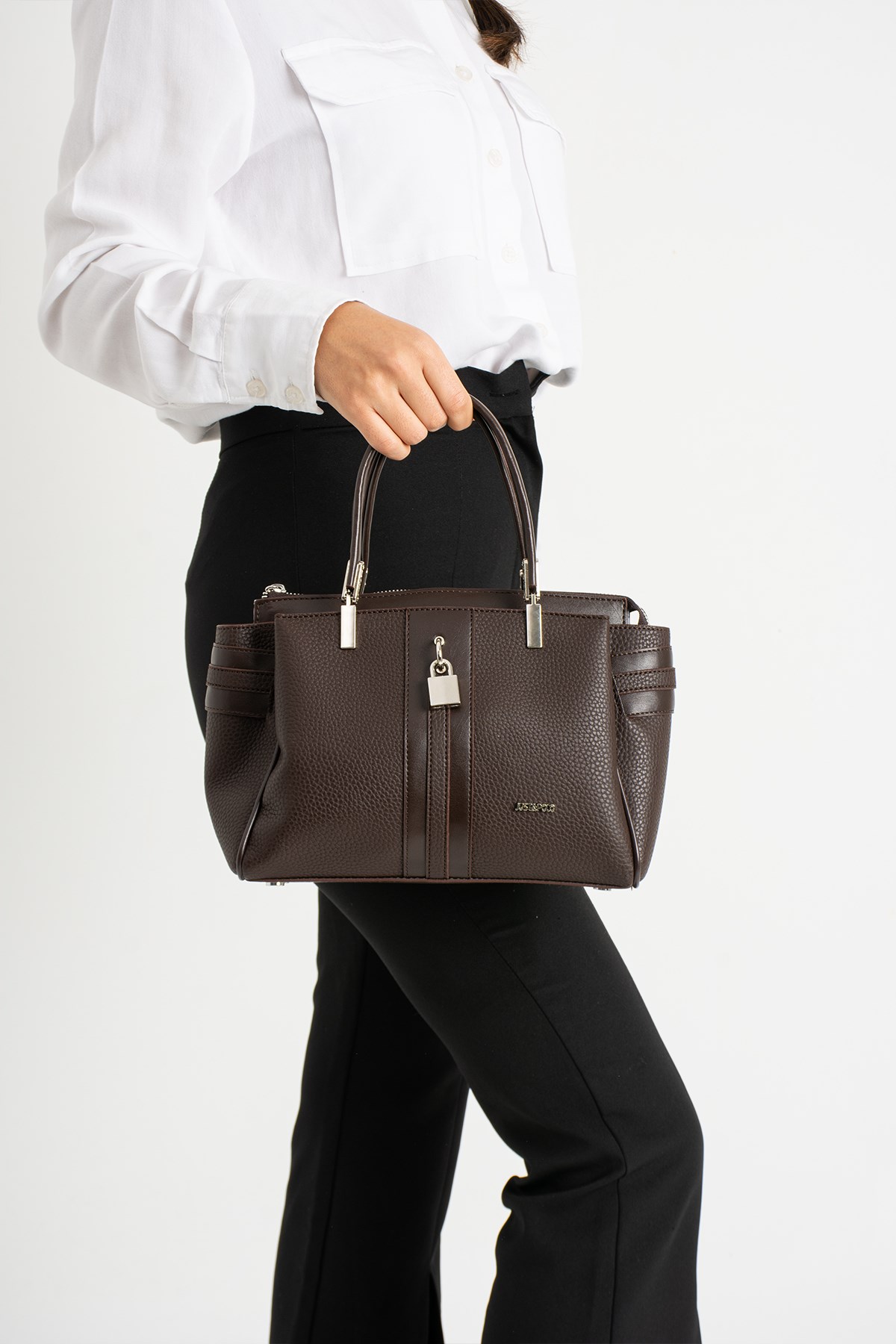 Just Polo Yeni Sezon Kilit Detaylı 4 Bölmeli El ve Omuz Çantası 27x20cm ...