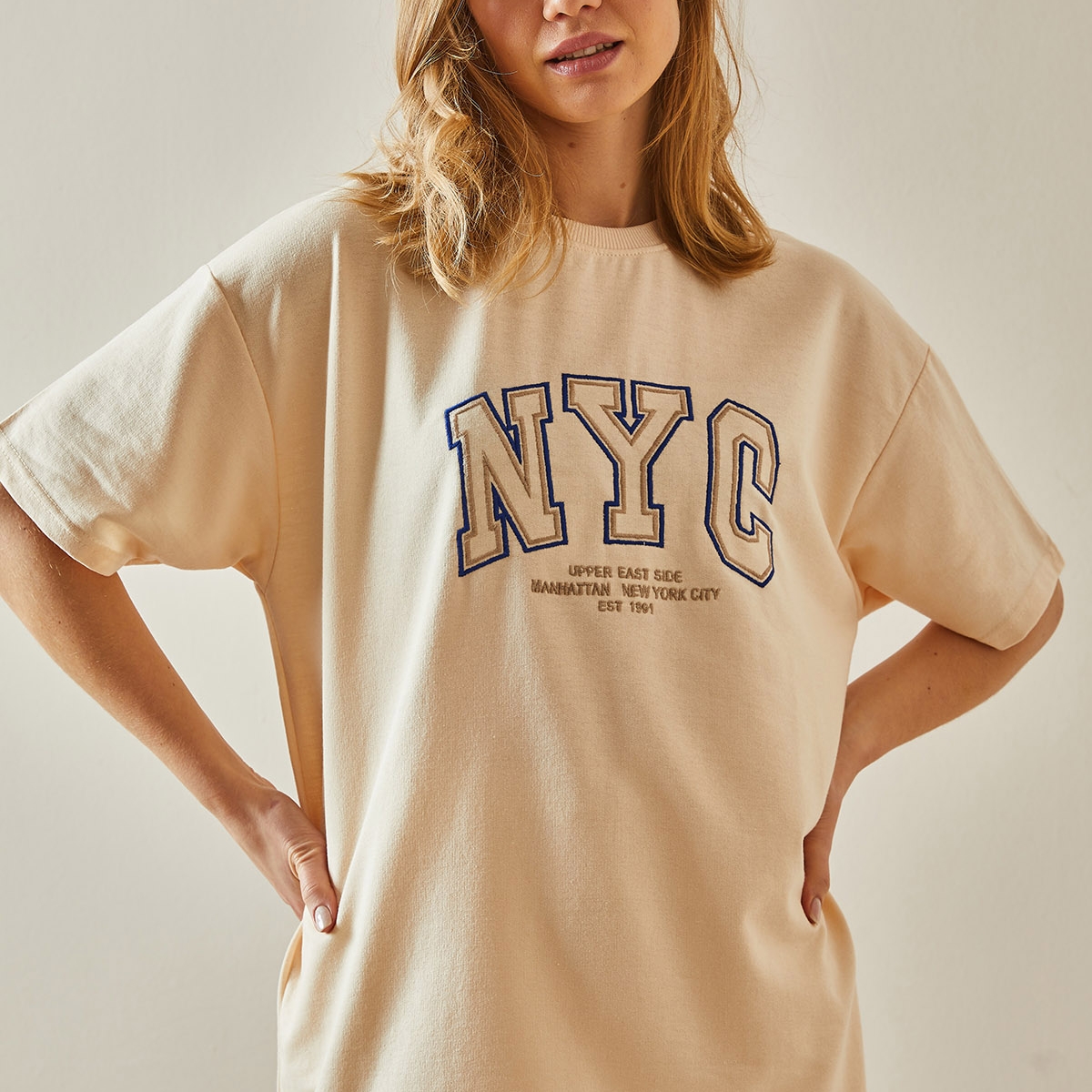 Xhan Bej Yazılı Bisiklet Yaka Oversize T-Shirt 5YXK1-47969-25 201121218 ...