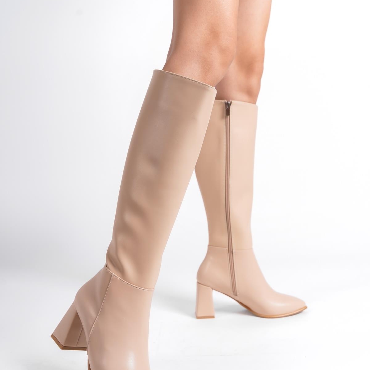 Kalibri Ten Mat Kalın Topuklu Günlük Klasik Çizme Fiyatları | Flo