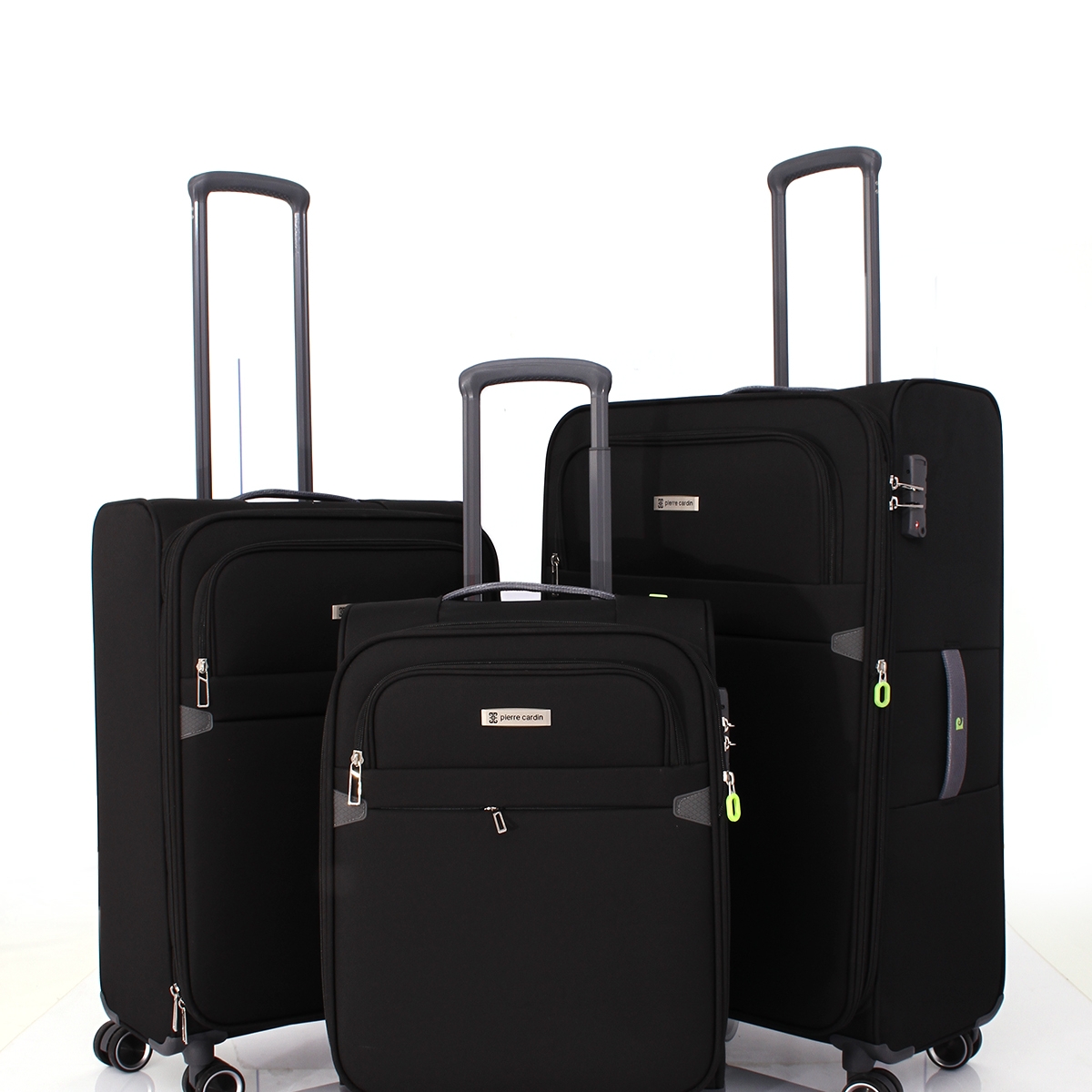 6000 3'LÜ SET Ultra Light Hafif Lüx Kumaş Tekerlekli Valiz SİYAH ...