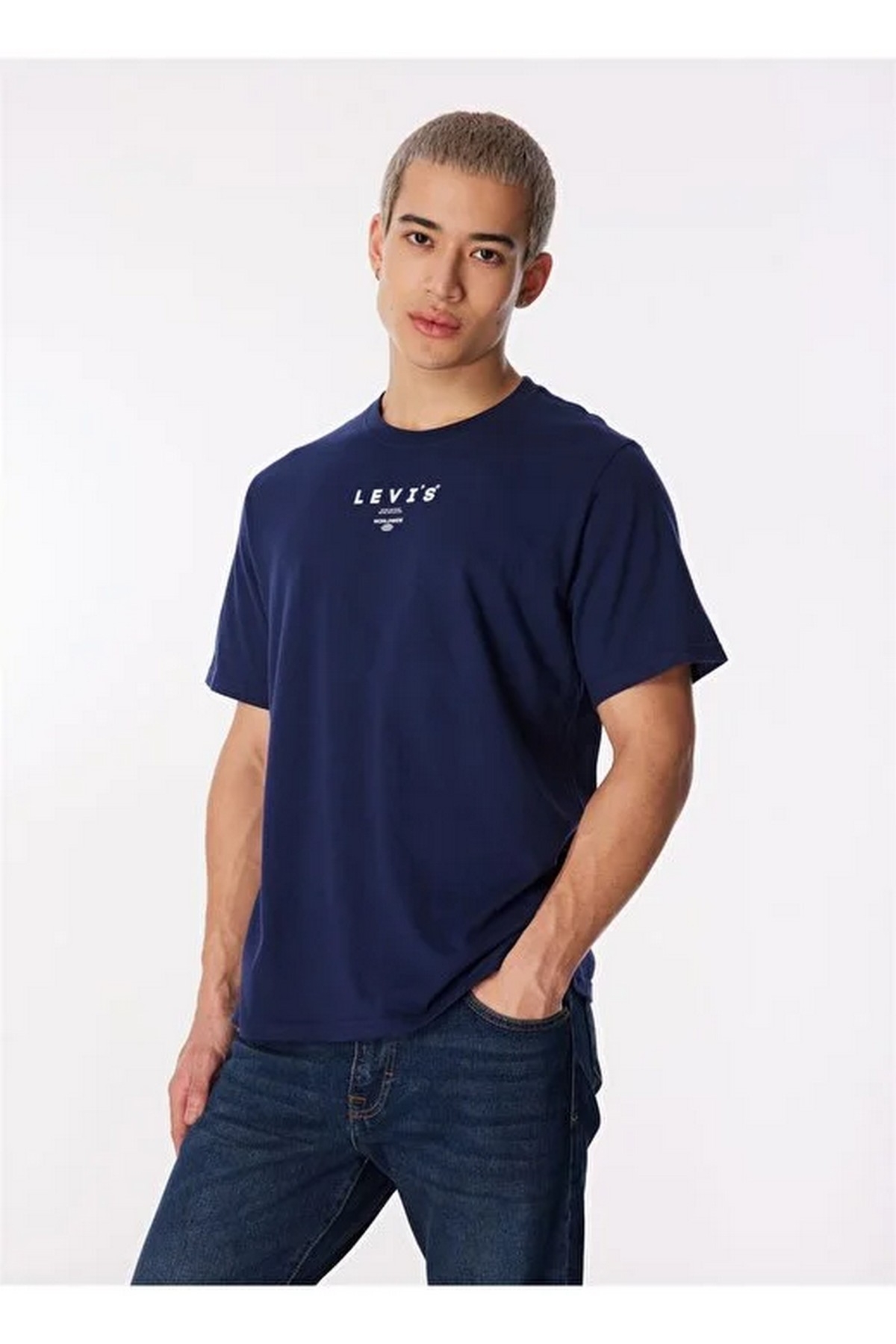 Levis Yuvarlak Yaka Relaxed Fit Kısa Kollu Mavi Erkek T-Shirt 16143 ...