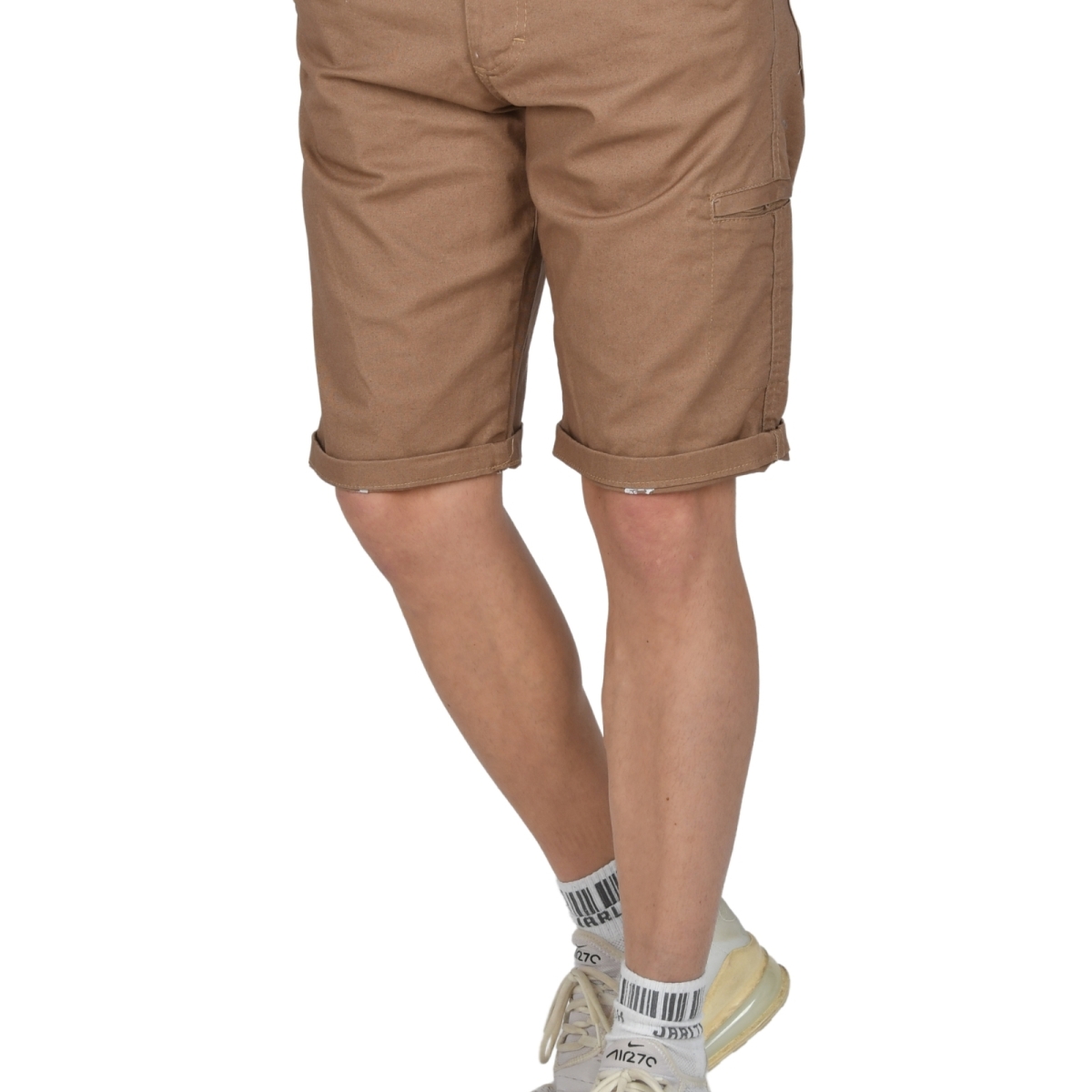 DeepSEA Erkek Camel Yeni Sezon Yan Cep Fermuarlı Slim Fit Kargo Şort ...