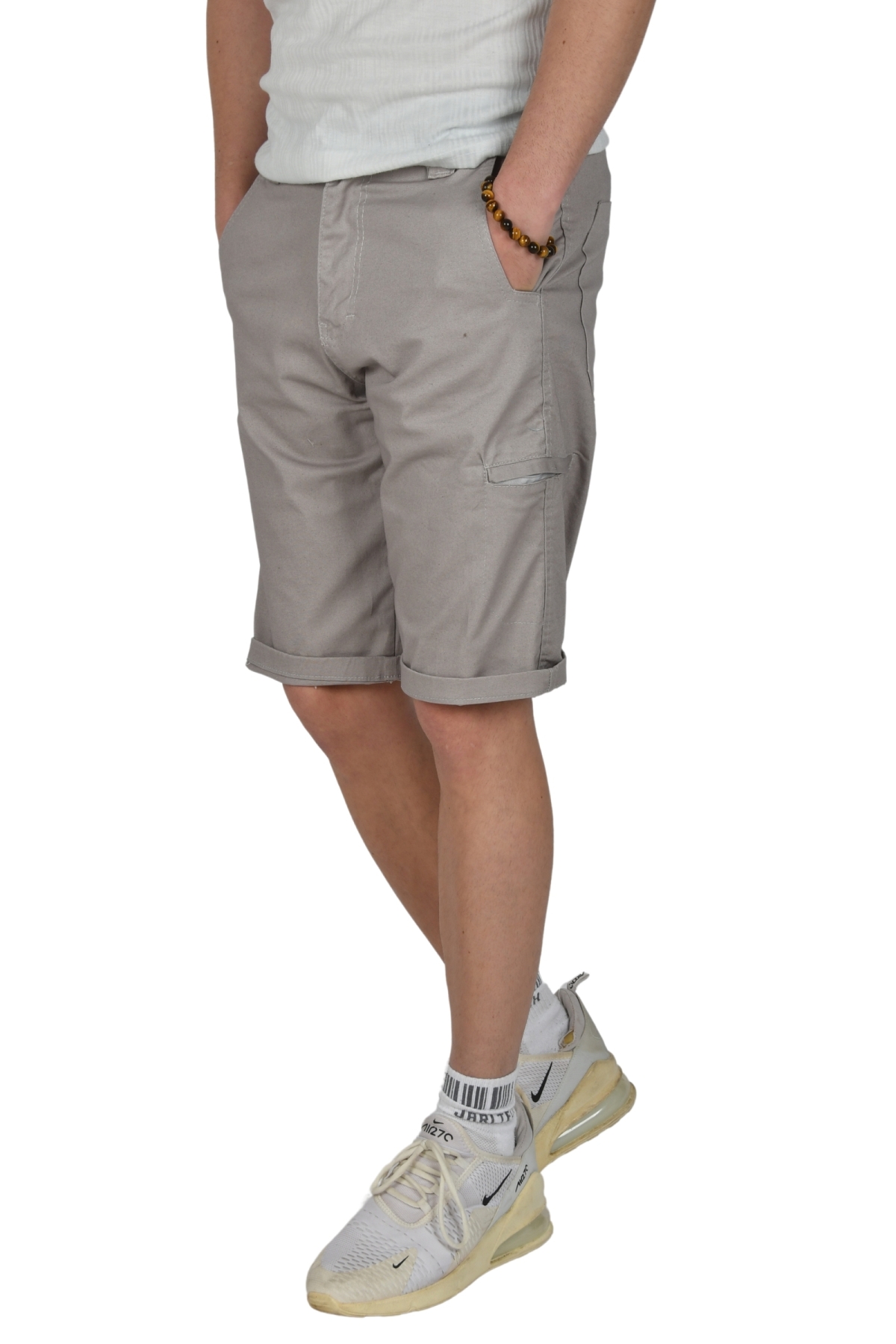 DeepSEA Erkek Taş Yeni Sezon Yan Cep Fermuarlı Slim Fit Kargo Şort ...