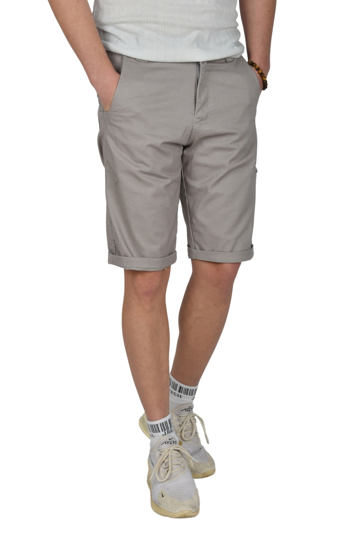 DeepSEA Erkek Taş Yeni Sezon Yan Cep Fermuarlı Slim Fit Kargo Şort ...