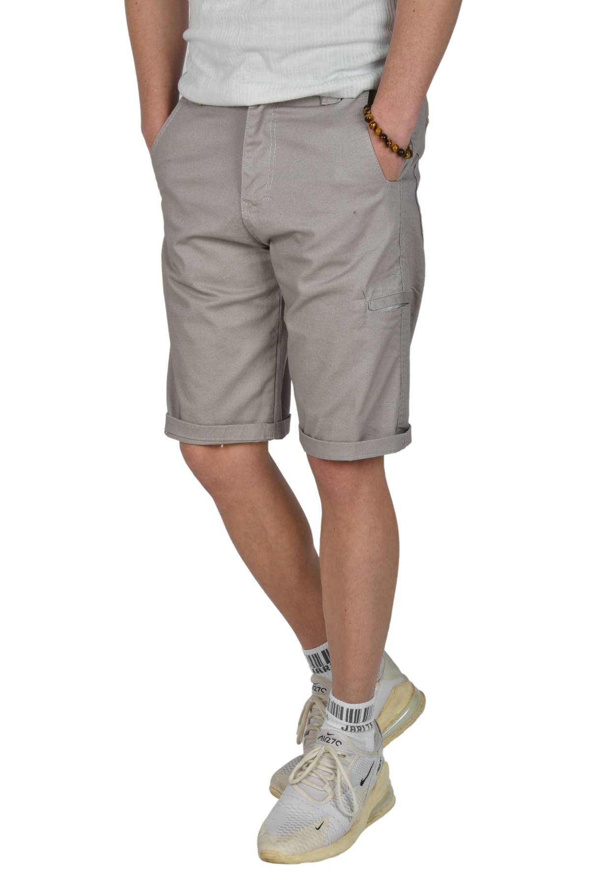 DeepSEA Erkek Taş Yeni Sezon Yan Cep Fermuarlı Slim Fit Kargo Şort ...