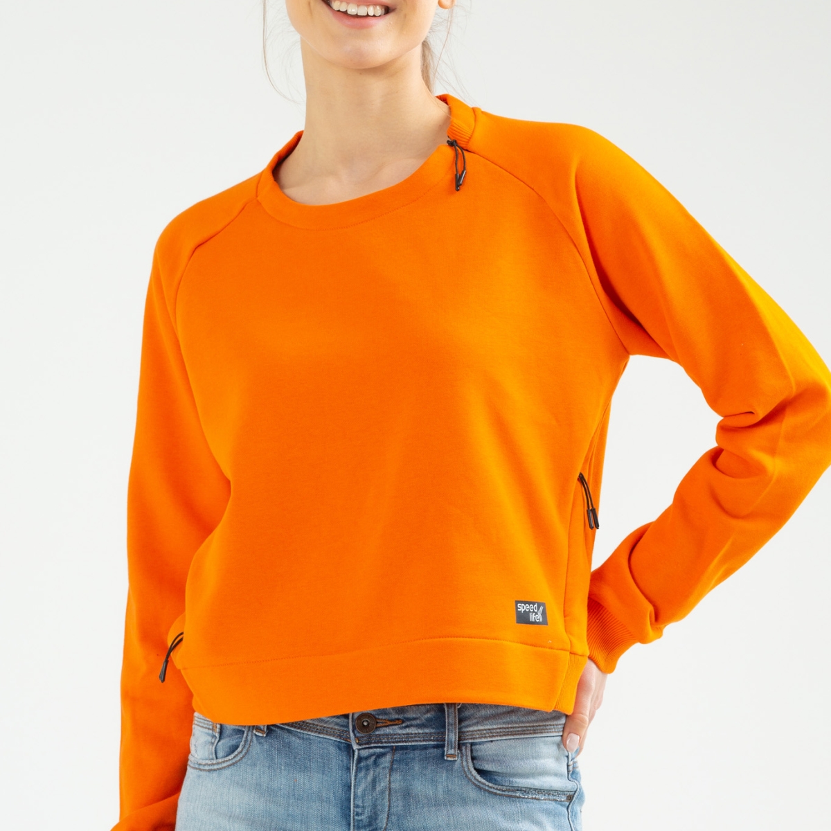 Turuncu Slim Fit Pamuklu Bisiklet Yaka Kadın Sweatshirt SC0960Fiyatları | Flo