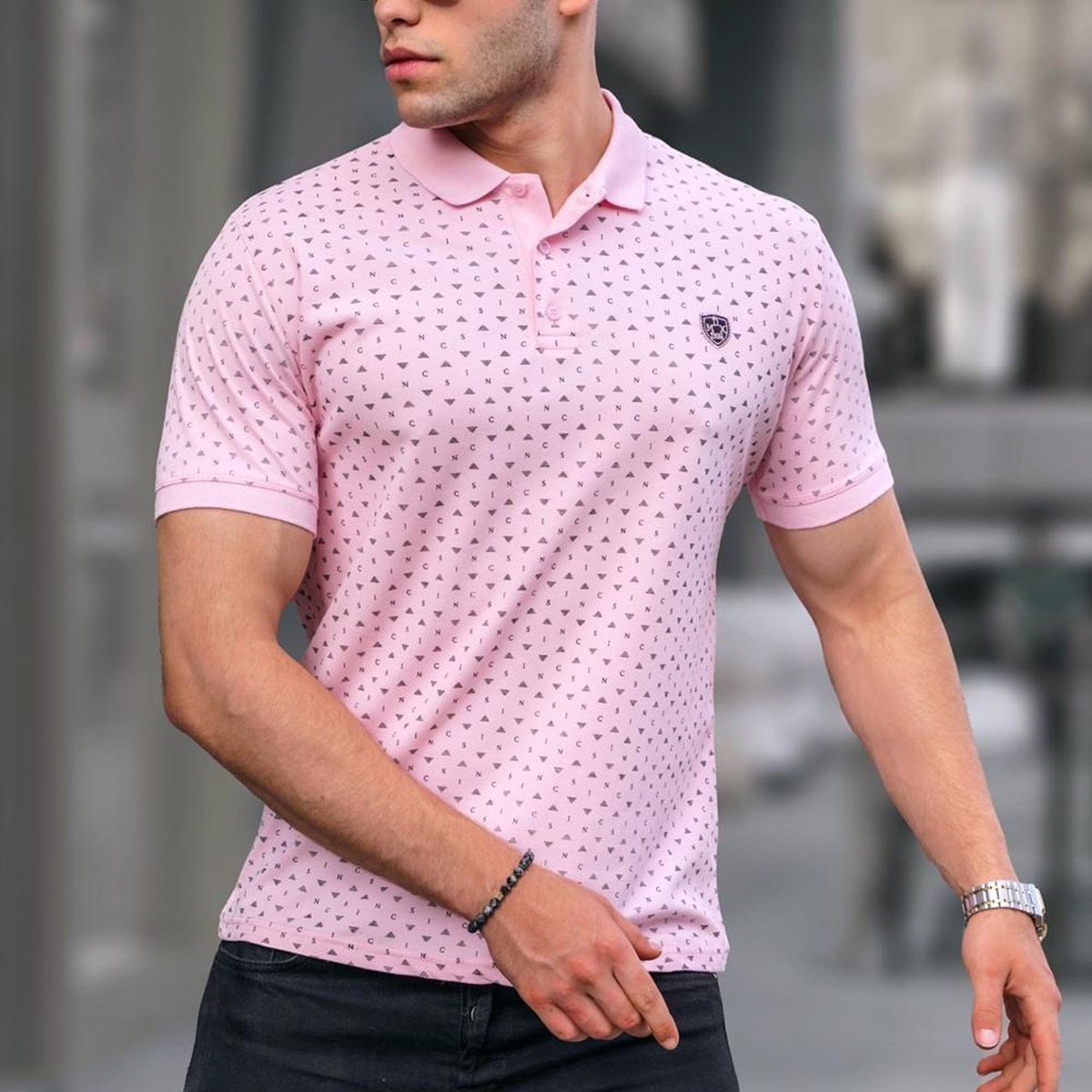 Pembe Desenli Polo Yaka Tişört 5889 Fiyatları | Flo