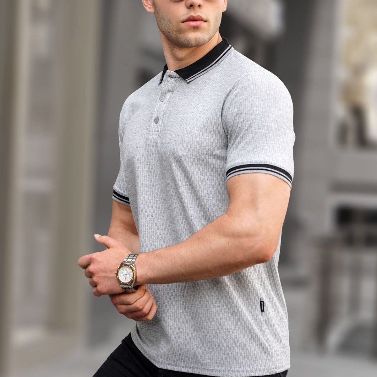 Gri Basic Polo Yaka Tişört 5893 Fiyatları | Flo