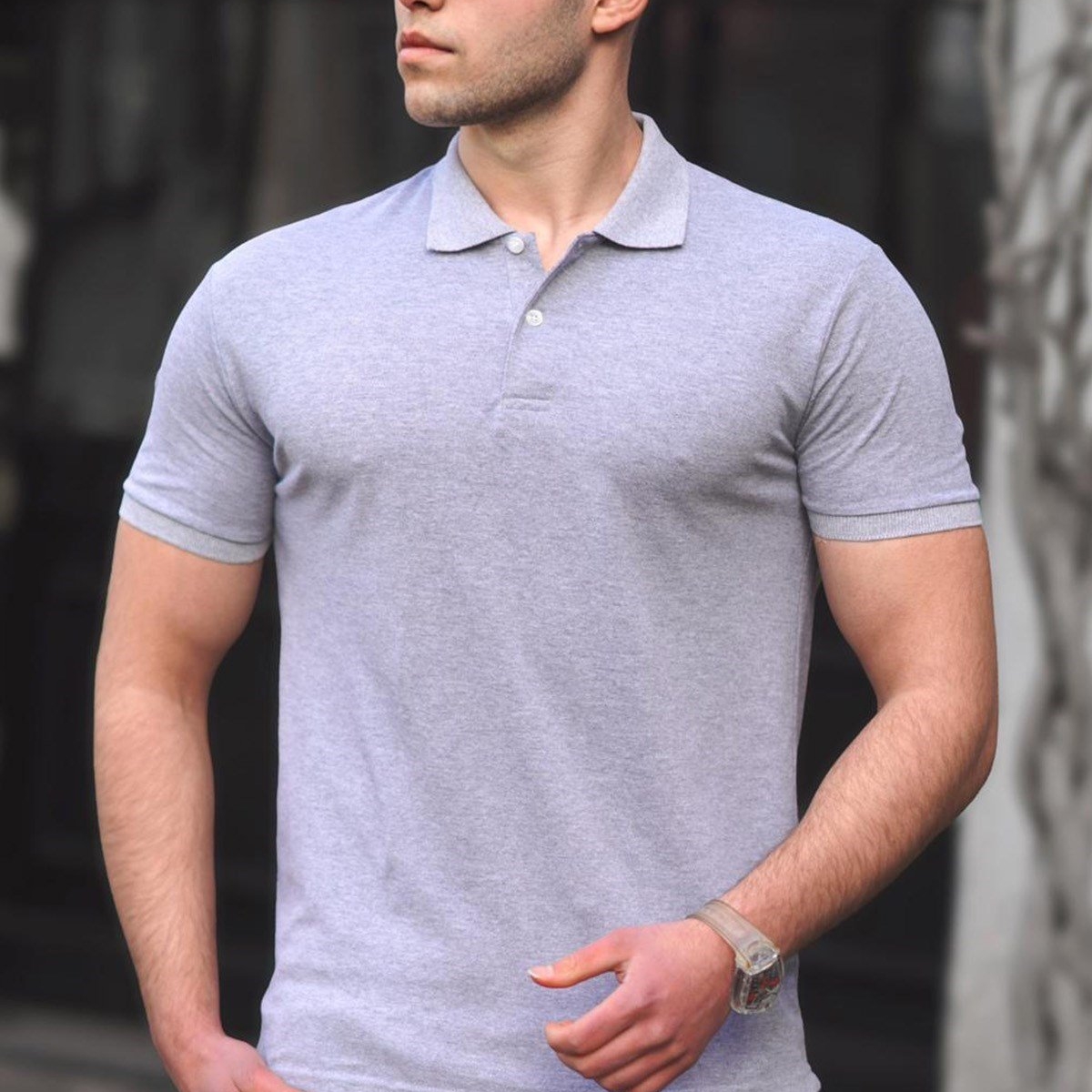 Gri Basic Polo Yaka Erkek Tişört 5101 Fiyatları | Flo