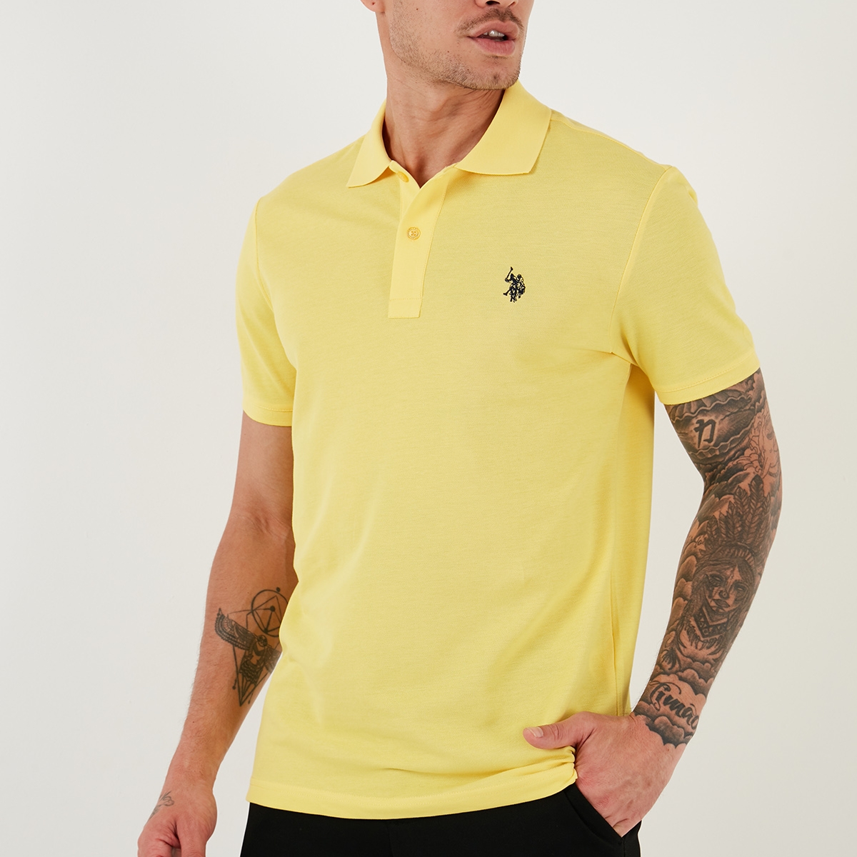 Erkek Polo Yaka T Shirt G081GL0111792406 SARI Fiyatları | Flo