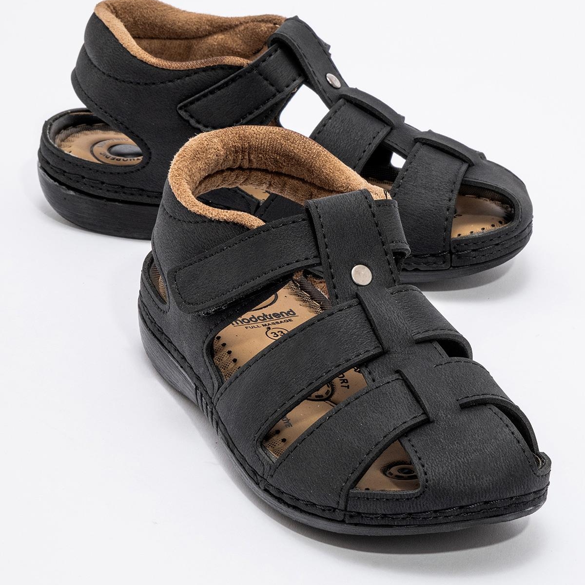 Çocuk Cırtlı Sandalet SİYAH Fiyatları | Flo