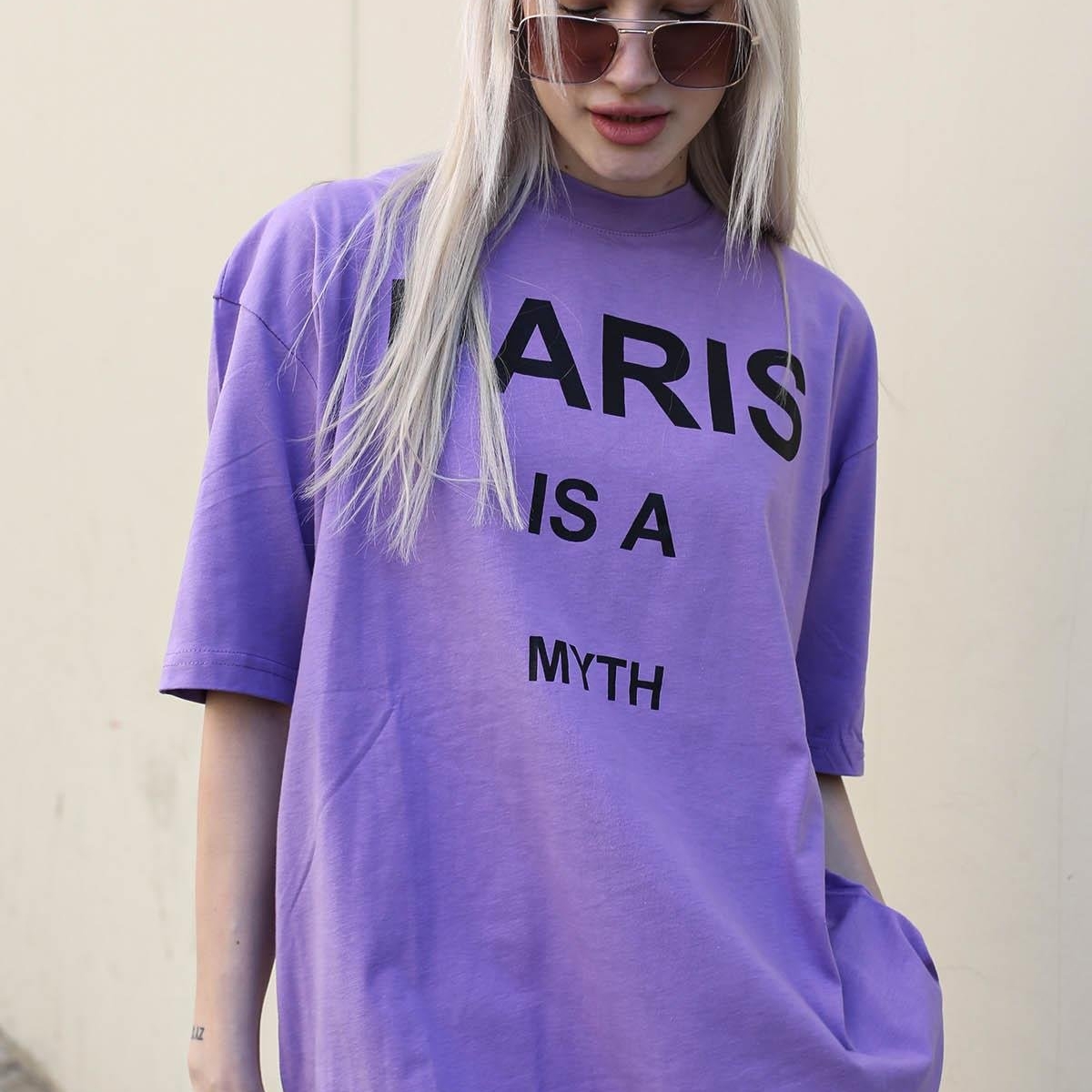 Lila Paris Baskılı Kadın Tişört MG1654 Fiyatları | Flo