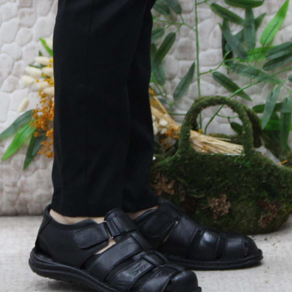 102 Siyah Kale Comfort Hakiki Deri Erkek Sandalet Fiyatları | Flo