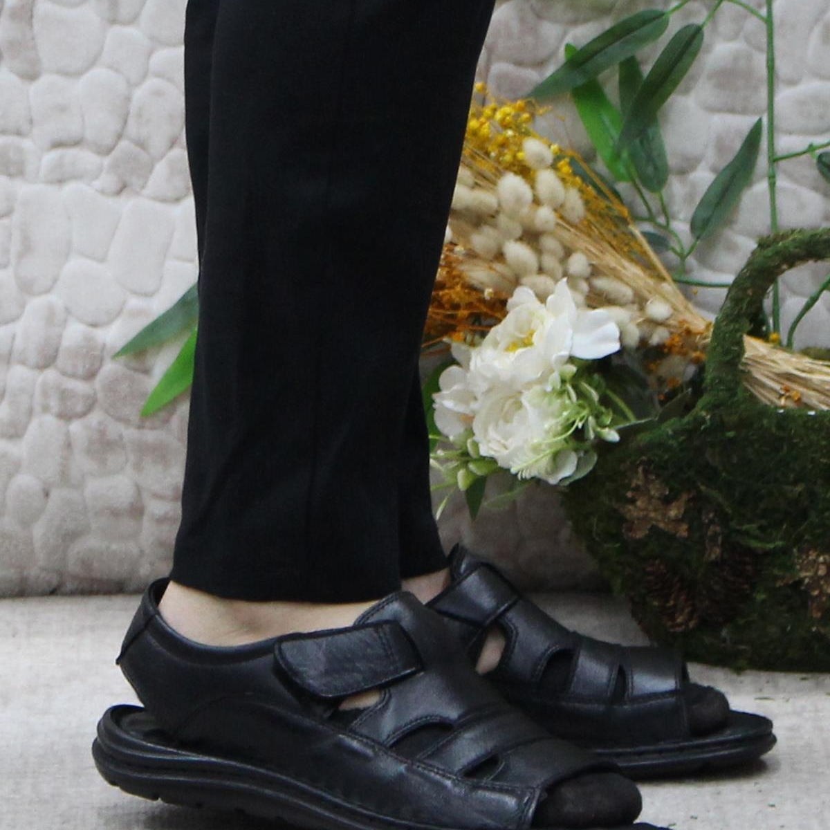 106 Siyah Kale Comfort Hakiki Deri Erkek Sandalet Fiyatları | Flo