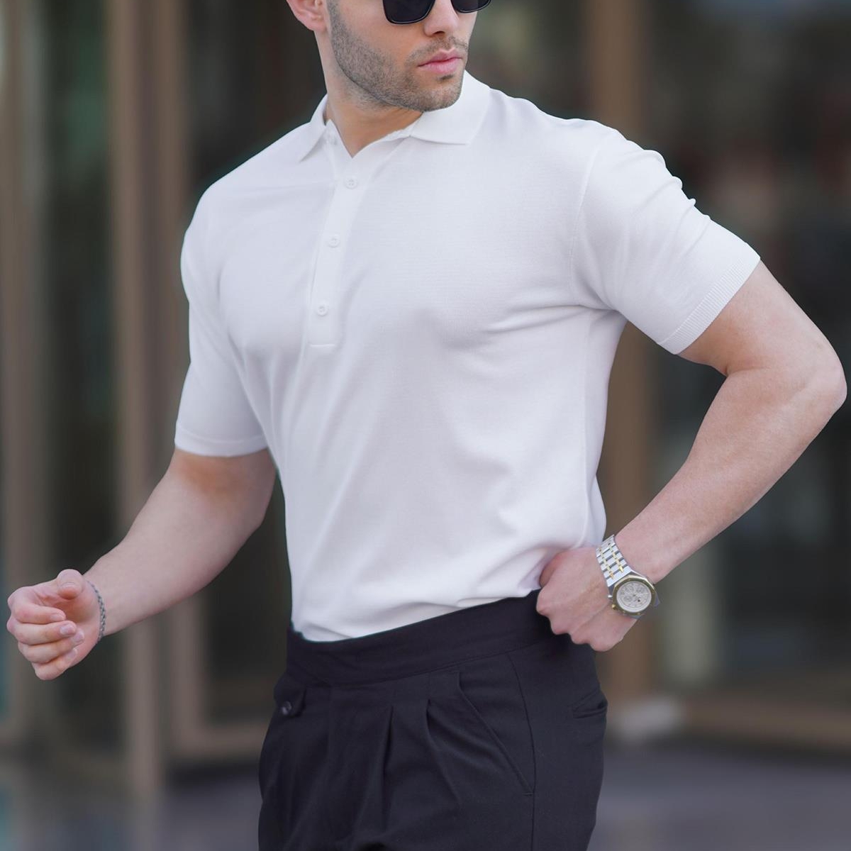 Beyaz Erkek Polo Yaka Düz Tişört 6878 Fiyatları | Flo