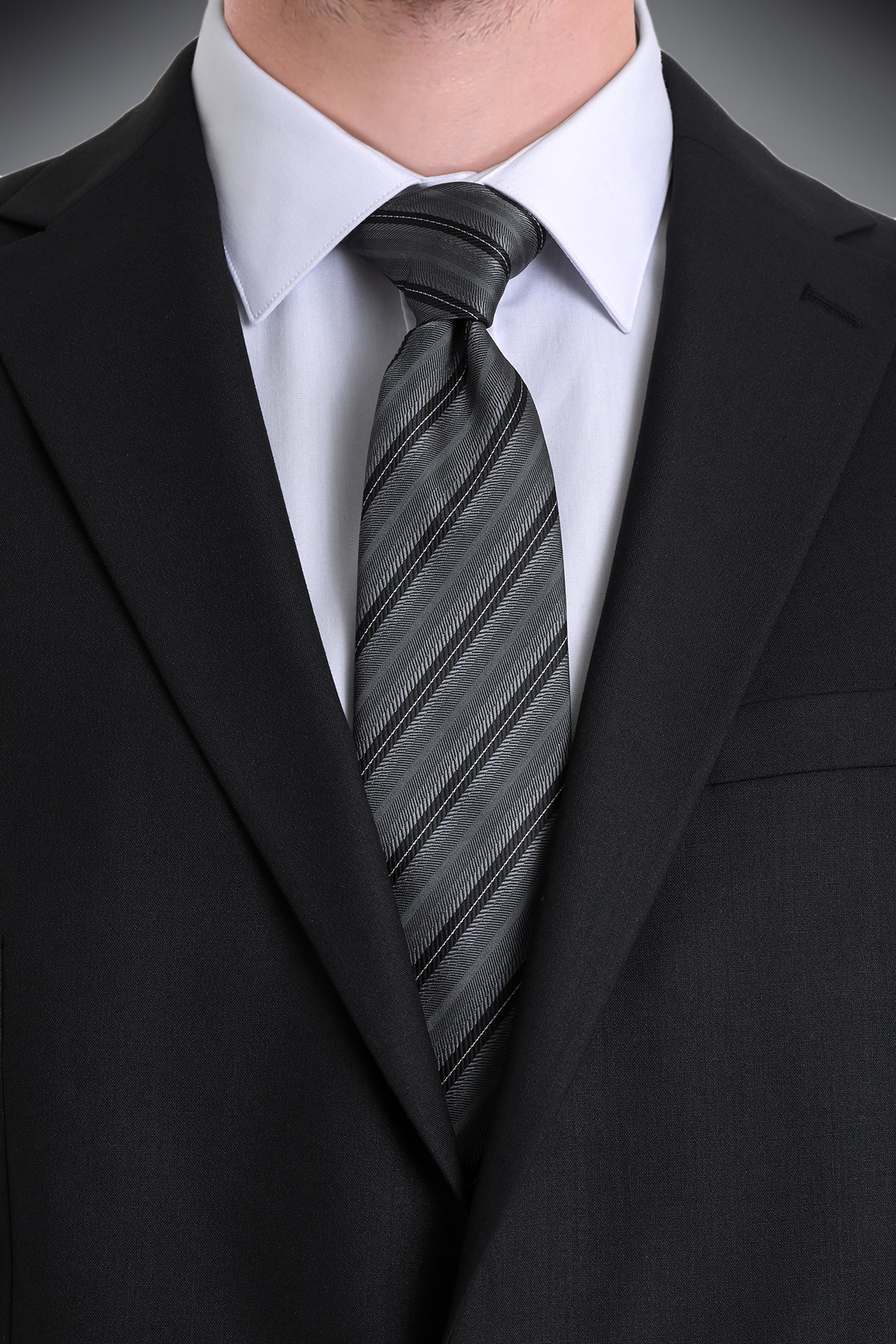 Gri Çizgili Klasik Micro Kravat Fiyatları | Flo