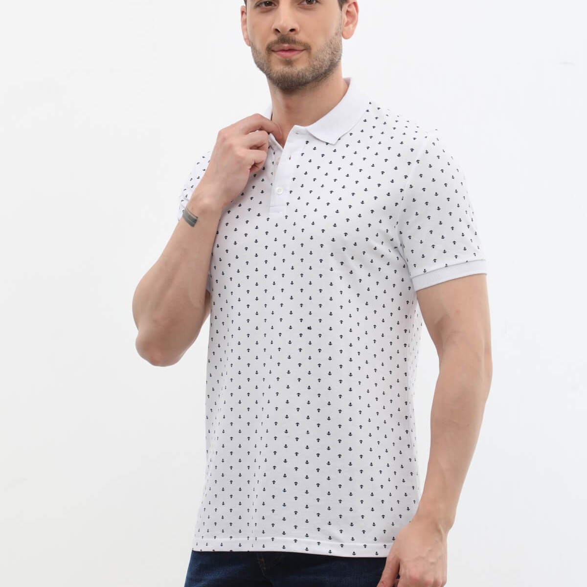 Erkek Polo Yaka Marin Desenli %100 Pamuk Tişört Fiyatları | Flo