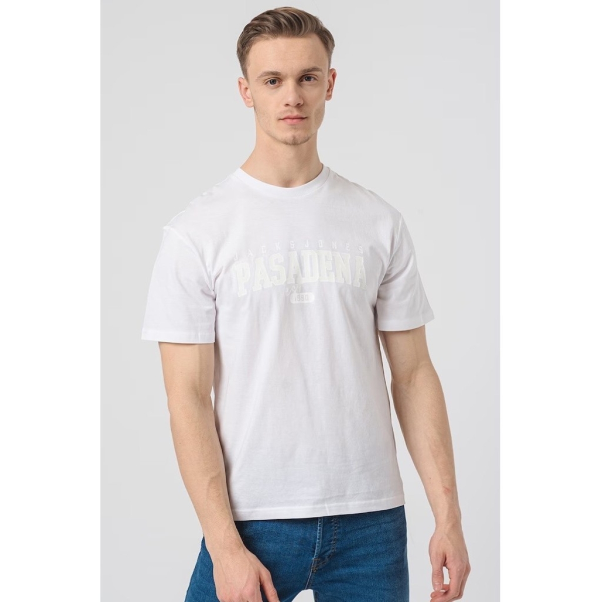 Jack&Jones Cory Erkek Beyaz Bisiklet Yaka Tişört Fiyatları | Flo
