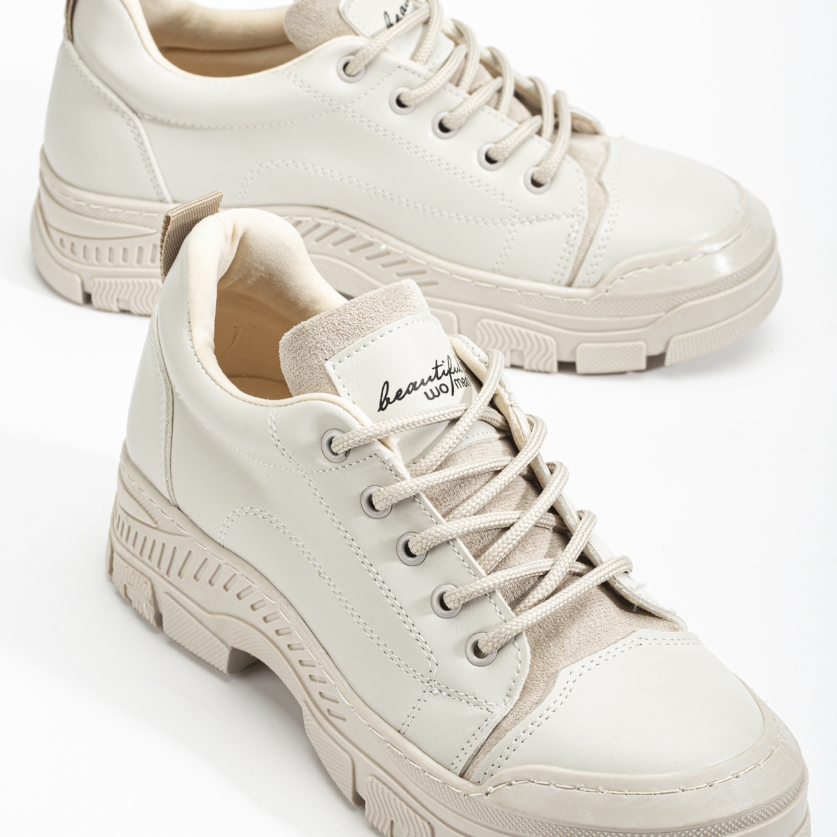 Kadın Bej Termo Taban Bağcıklı Günlük Ayakkabı Fiyatları | Flo