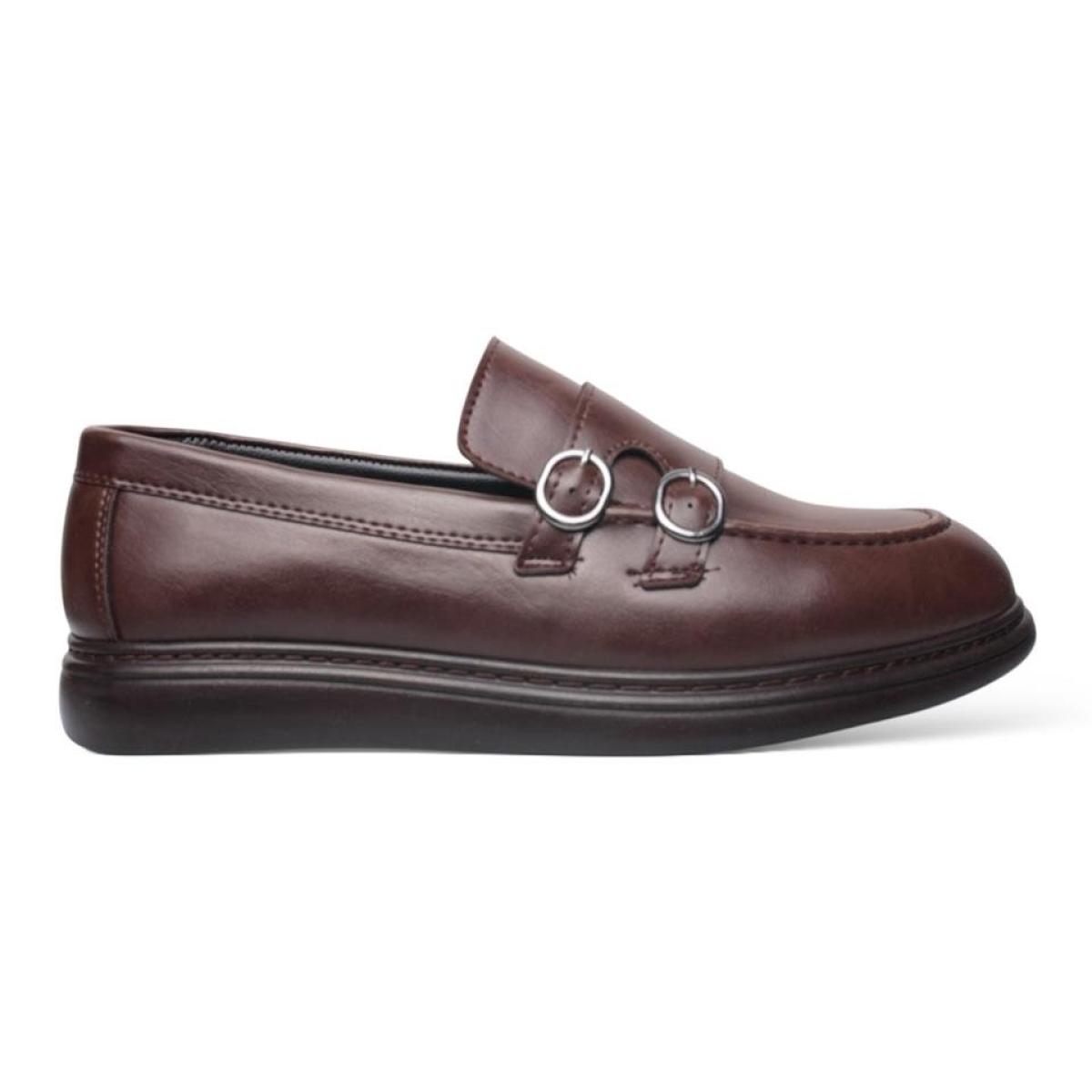 Erkek Ortopedik Jel İç Taban Comfort Tokalı Günlük Ayakkabı KAHVERENGİ ...