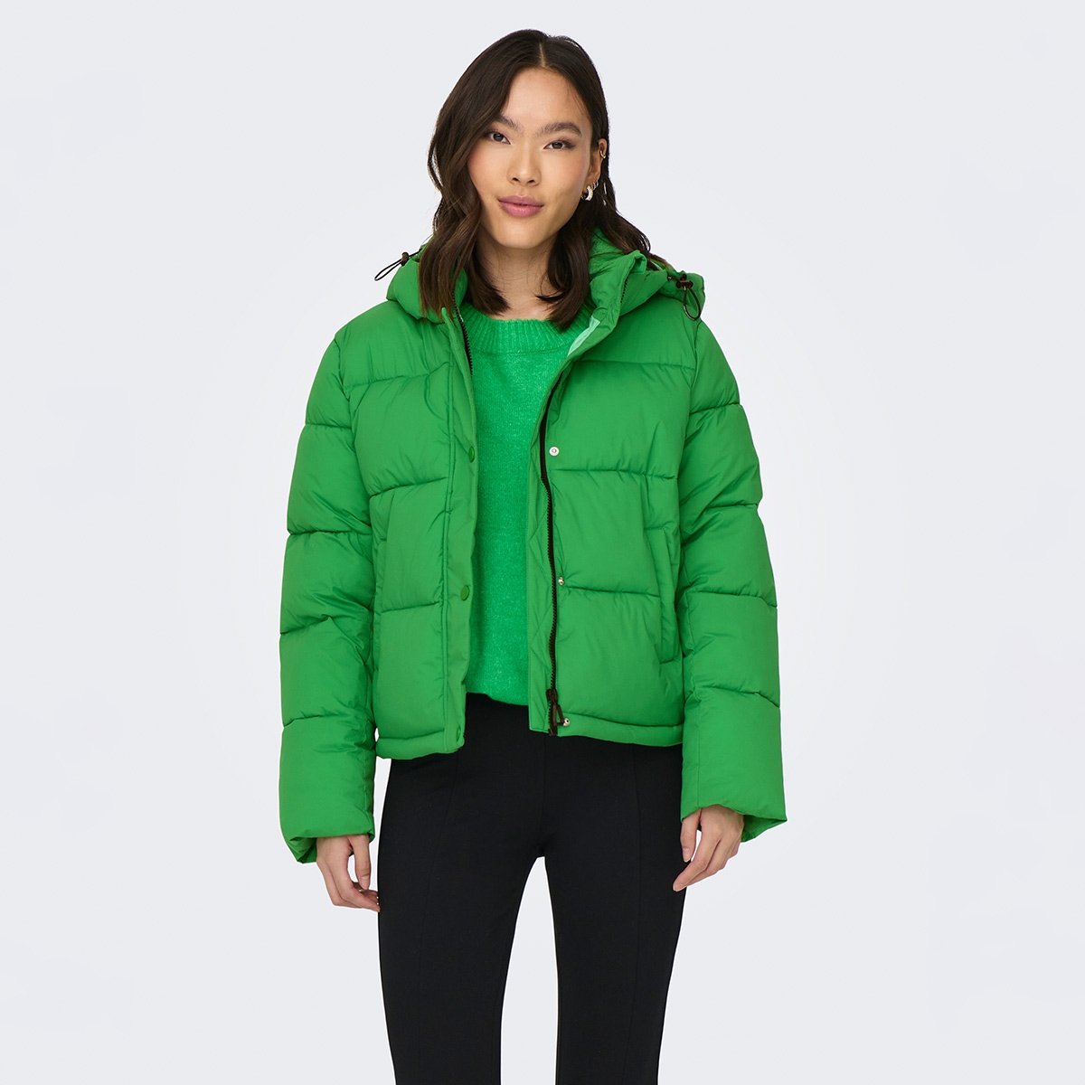 Ann Premium Puffer Short Otw Kadın Yeşil Kapüşonlu Mont Fiyatları | Flo