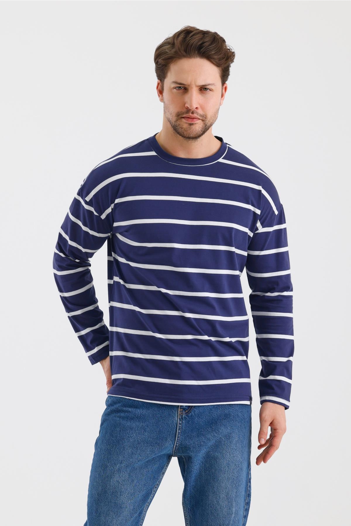 ALEXANDERGARDI ÇİZGİLİ REGULAR FİT SWEATSHIRT (E24-00158) Fiyatları | Flo