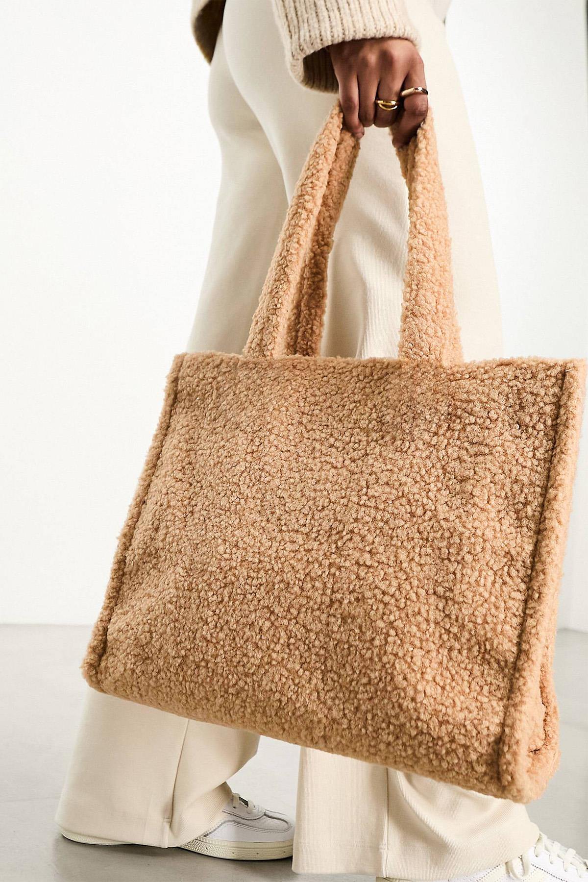 Teddy Peluş Camel Tote Bag Omuz Çantası Fiyatları | Flo