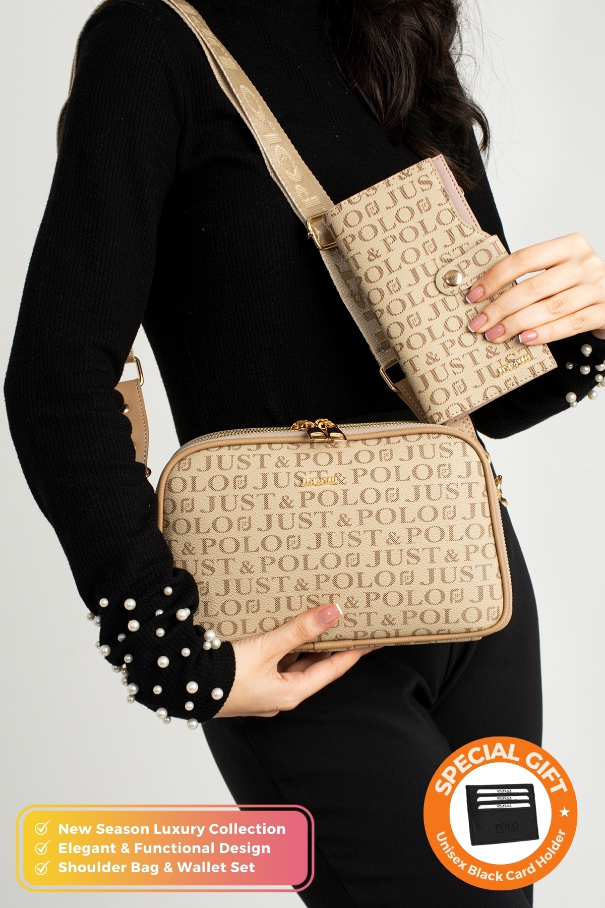 Orijinal Just Polo Collection Omuz Çantası ve Cüzdan Kombini - Şık ve ...