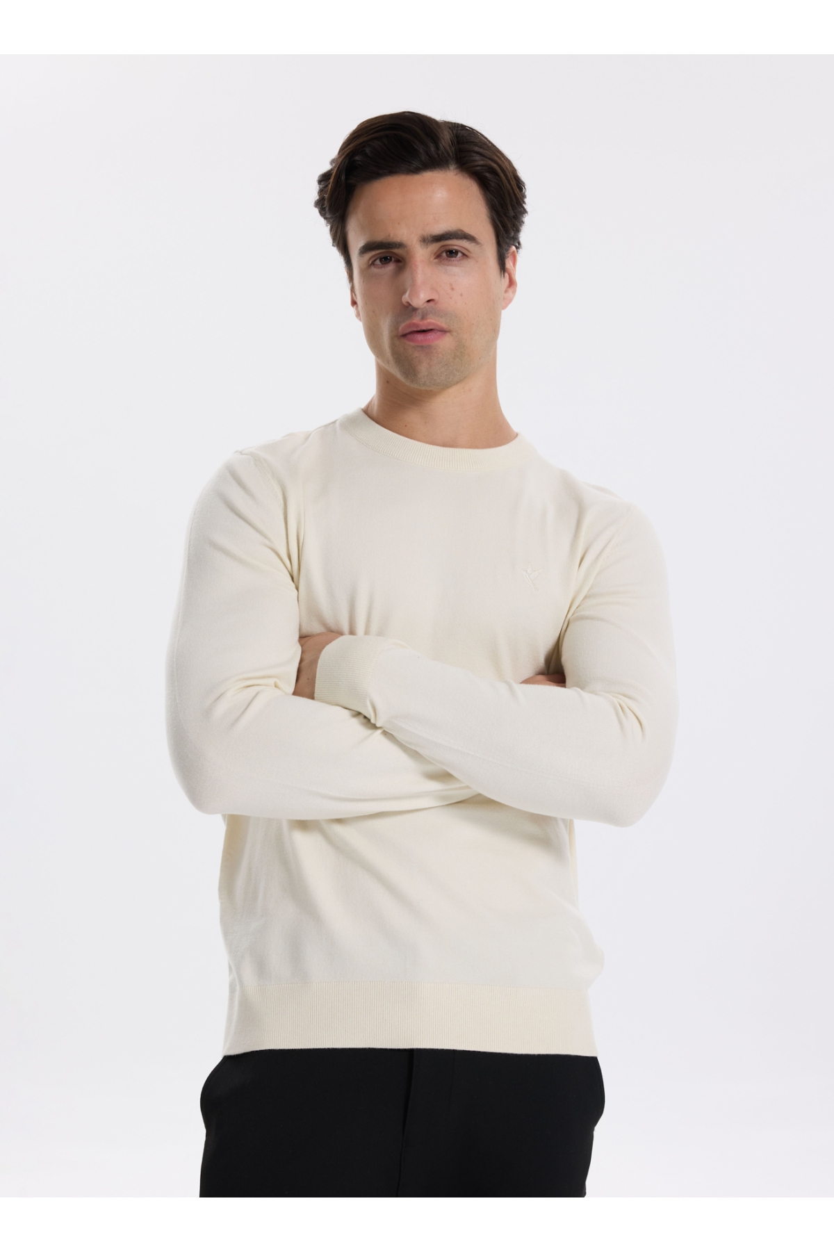 Bisiklet Yaka Slim Fit Düz Ekru Erkek Kazak F5WM-KZK 2883 Fiyatları | Flo
