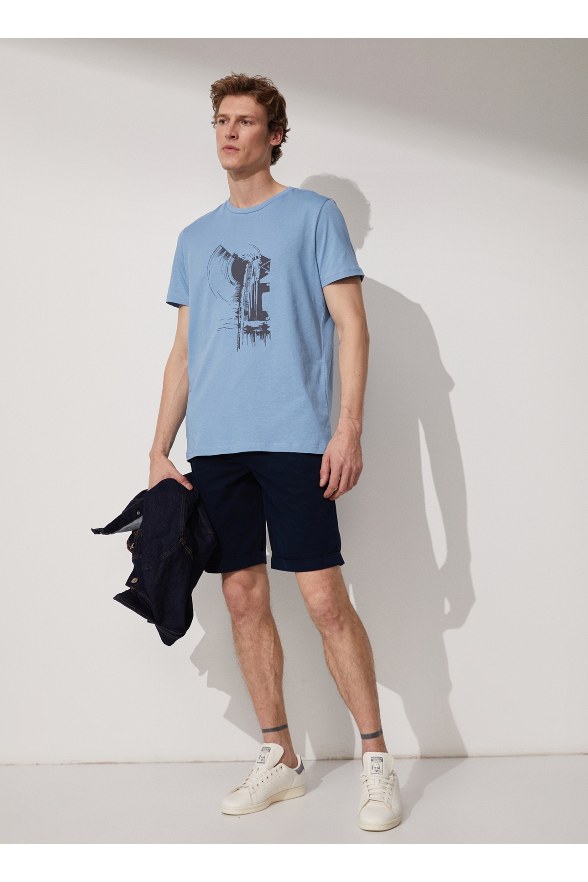 Düz Lacivert Erkek Şort CHINOSH Fiyatları | Flo