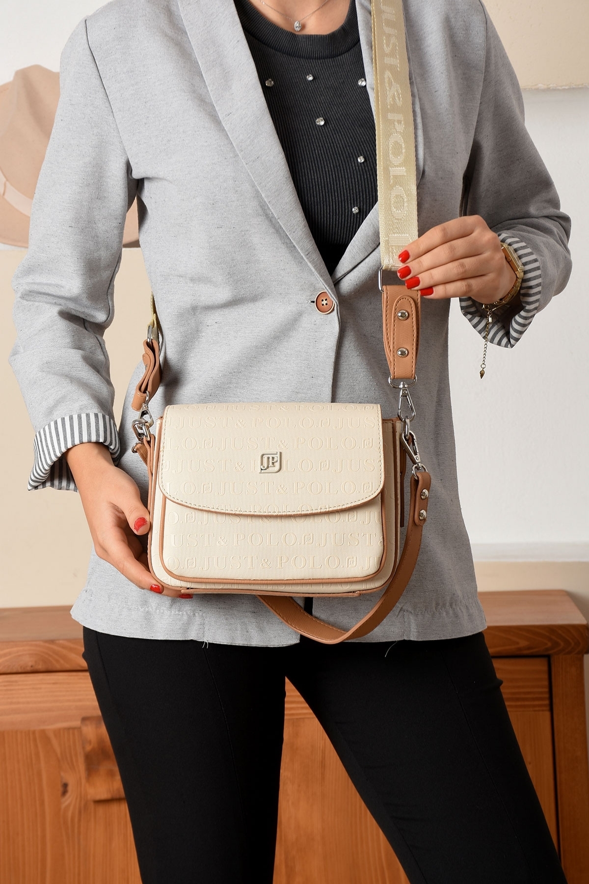 Orijinal Just Polo Collection 4 Bölmeli Lüks Yumuşak Deri Ayarlanabilir ...